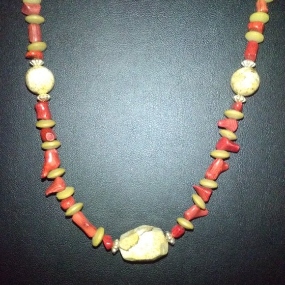 Jewelry | Rust And Tan Colored Glass Beads With Tan Marbled Stone ...